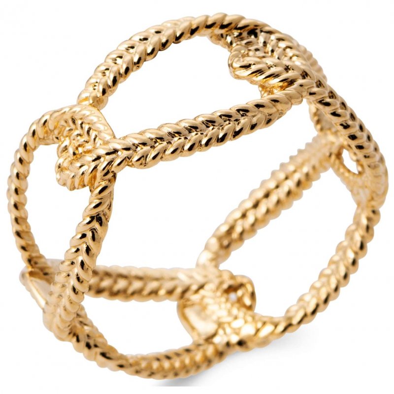 Bague anneau enlacée tressée Plaqué or - Femme