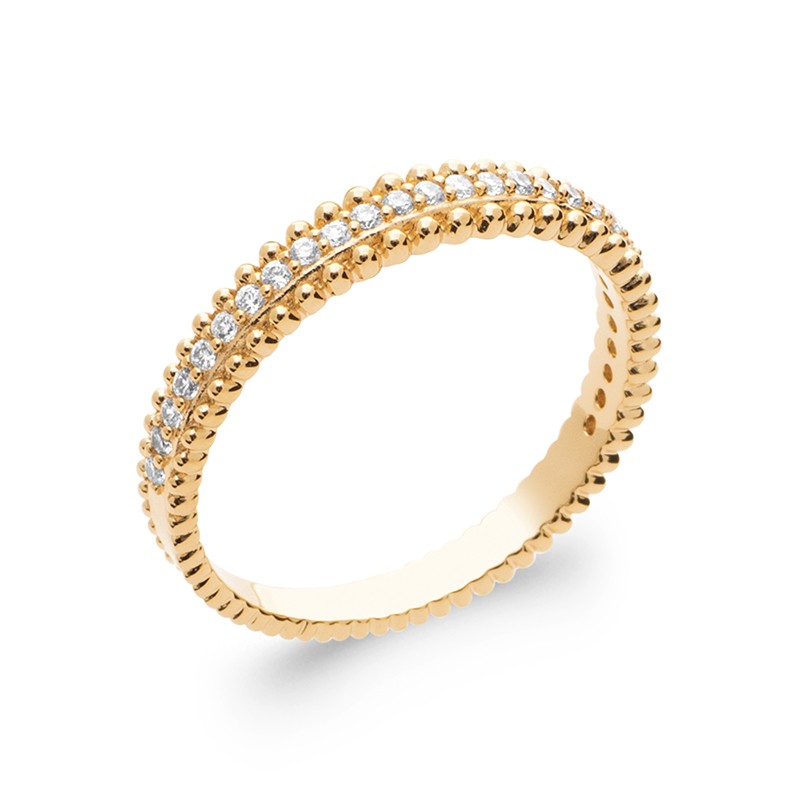 Bague Demi Alliance Plaqué Or - Oxyde de zirconium - Femme