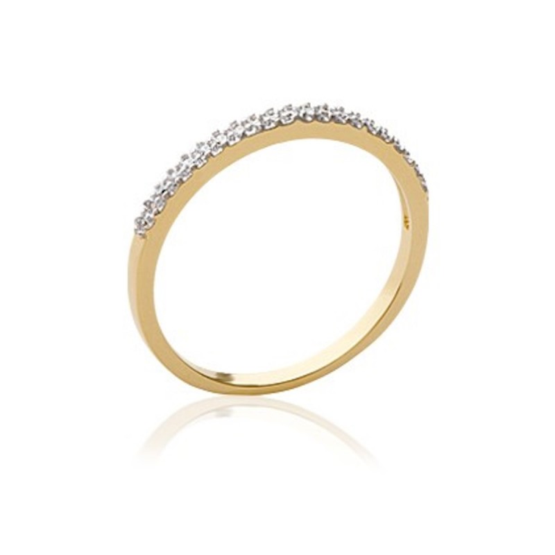 Bague Demi Alliance - Oxydes de Zirconium Microsertis Plaqué Or